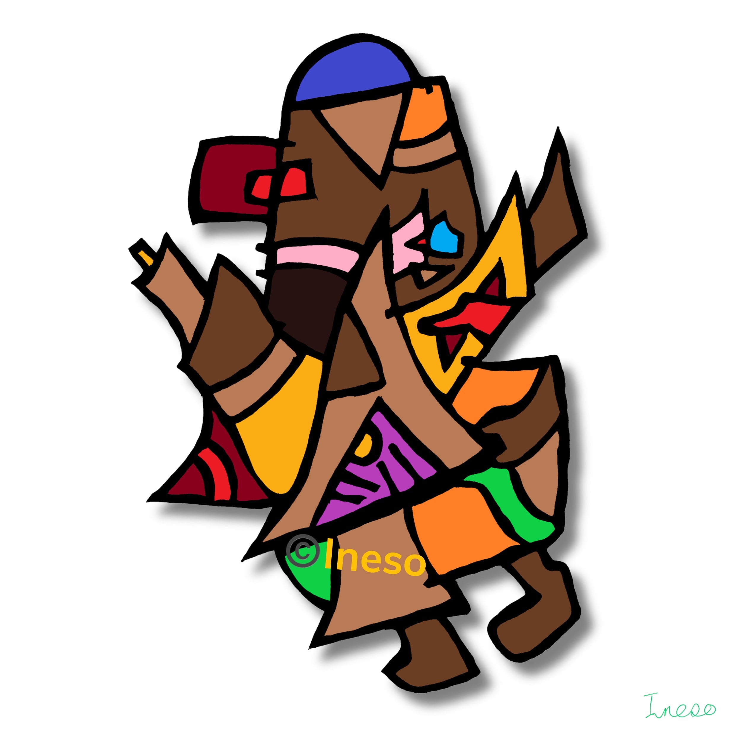 Olopa, 40 x 40cm, 2022 (2 Variants) – Ineso Lati Èkó