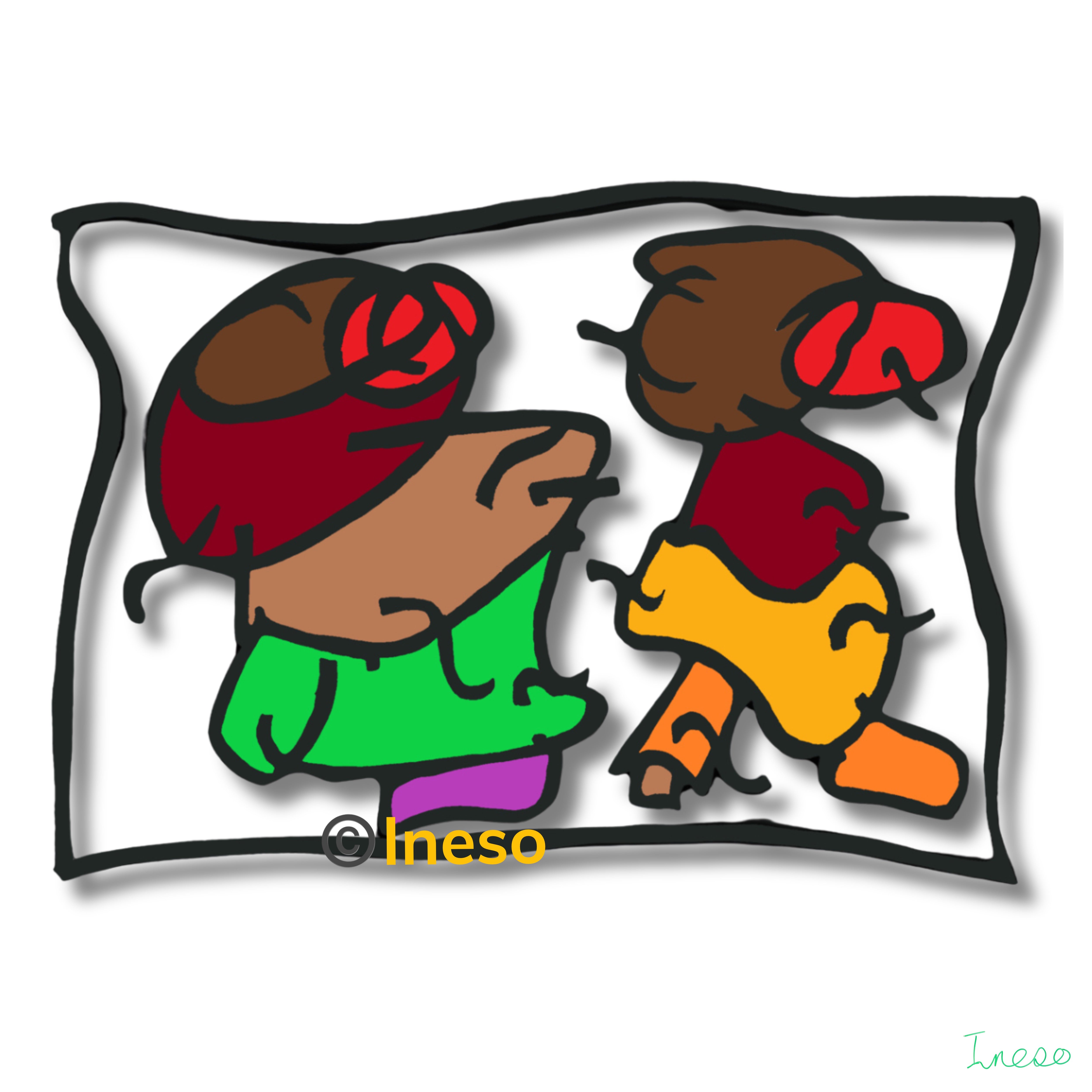 Our 4th Date, 40 x 40cm, 2023 (2 Variants) – Ineso Lati Èkó