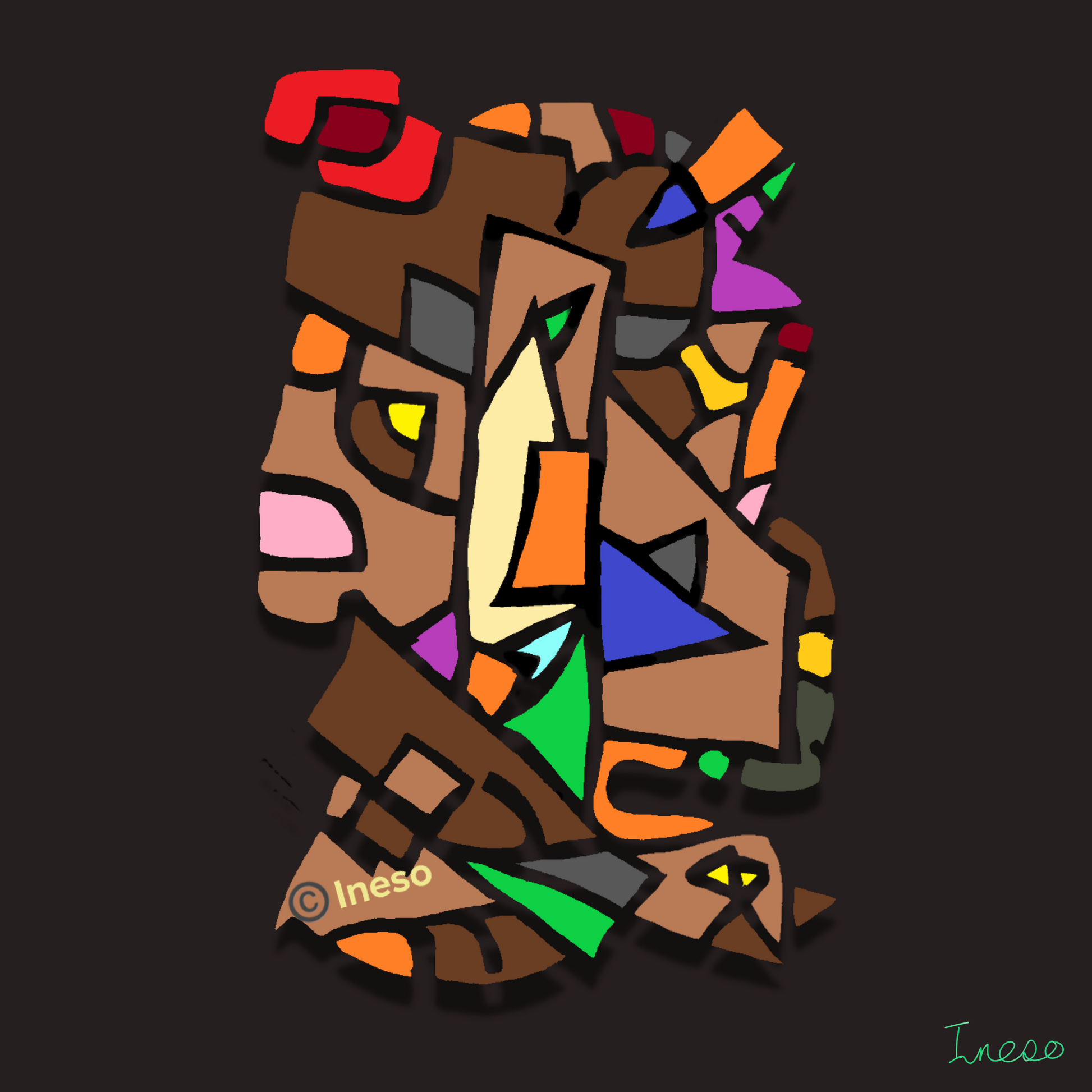 Oranyan - The Warrior King, 40 x 40cm, 2021 – Ineso Lati Èkó